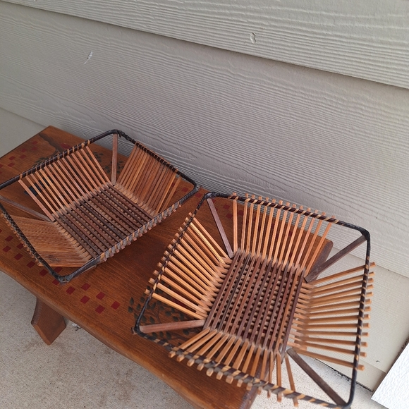Vintage | Accents | 2 Midcentury Armbee San Francisco Wood Slat Baskets ...